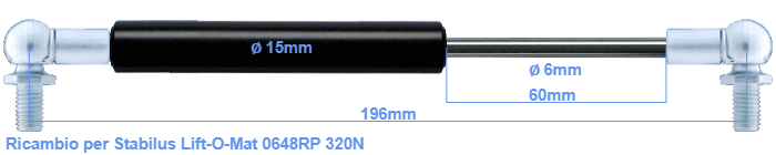 Ricambio per Stabilus Lift-O-Mat 0648RP 0320N - Storemolleagas.it